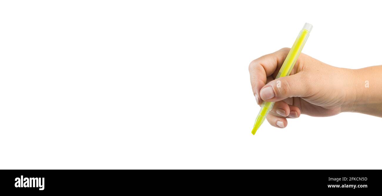 female hand holding various colored markers Stock Photo - Alamy