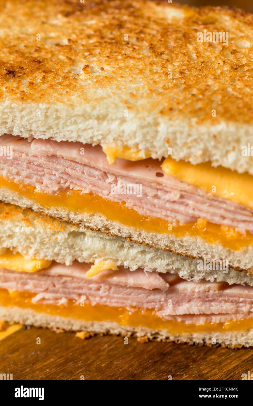 Homemade Ham and Grilled Cheese Sandwich with Cheddar Stock Photo - Alamy