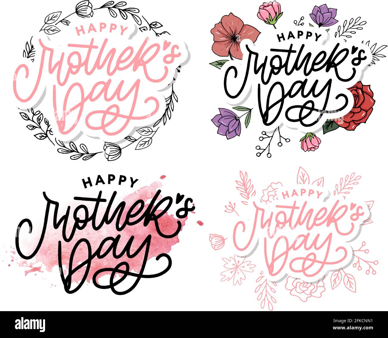 Happy Mothers Day lettering. Handmade calligraphy vector illustration ...