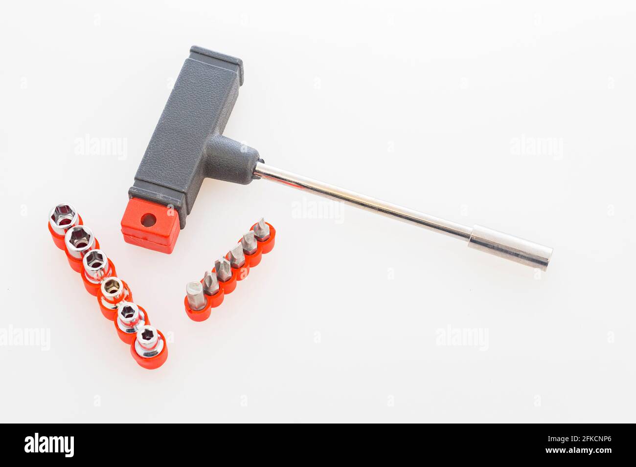 Set of tools, cups and screwdrivers, isolated on white background Stock ...