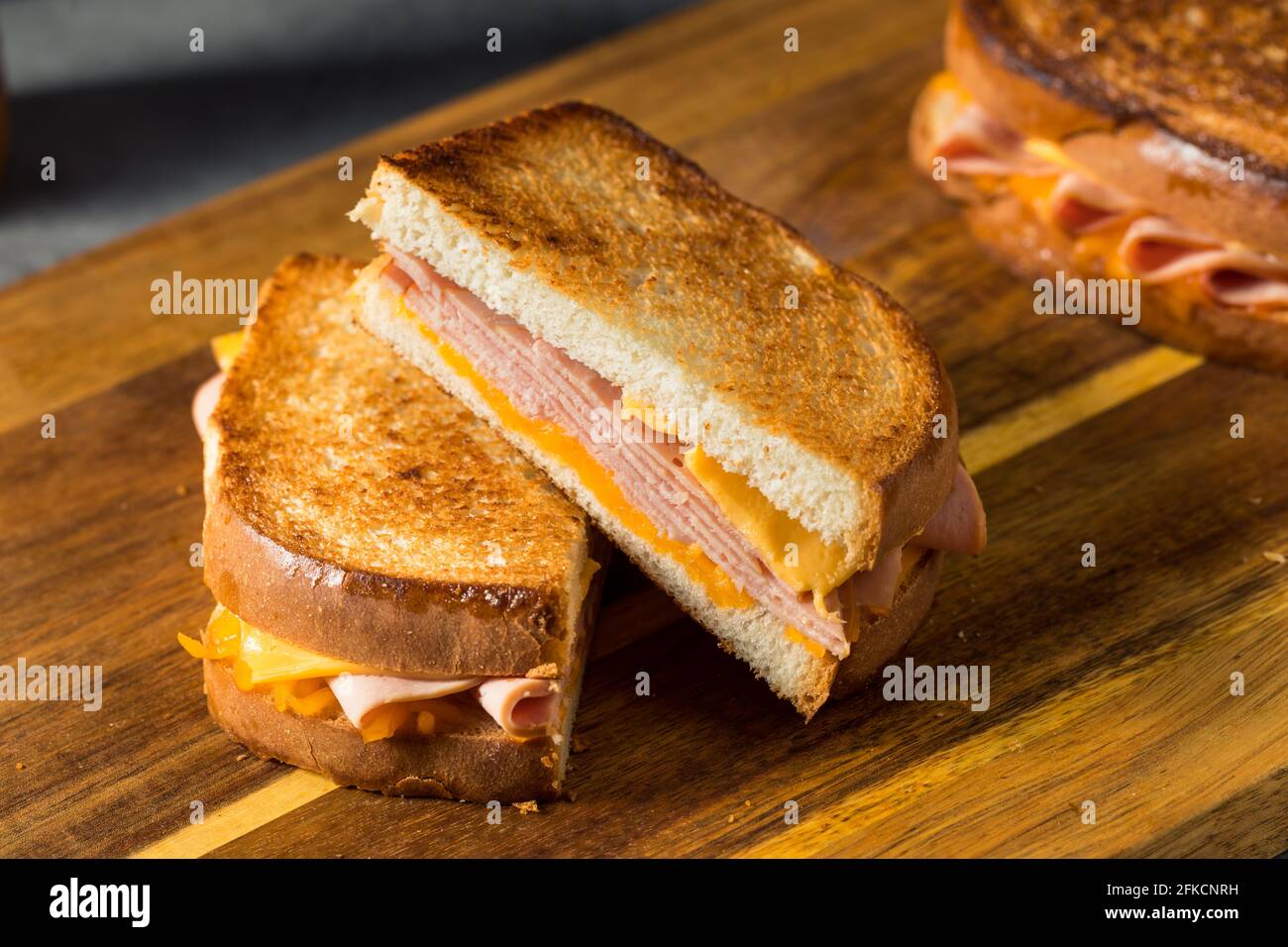 Homemade Ham and Grilled Cheese Sandwich with Cheddar Stock Photo - Alamy
