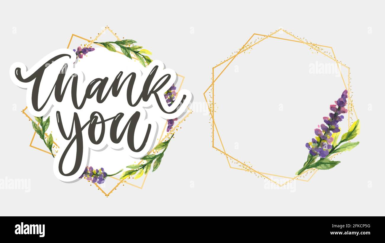 Cute Thank You Script Card Stock Vector Image & Art - Alamy