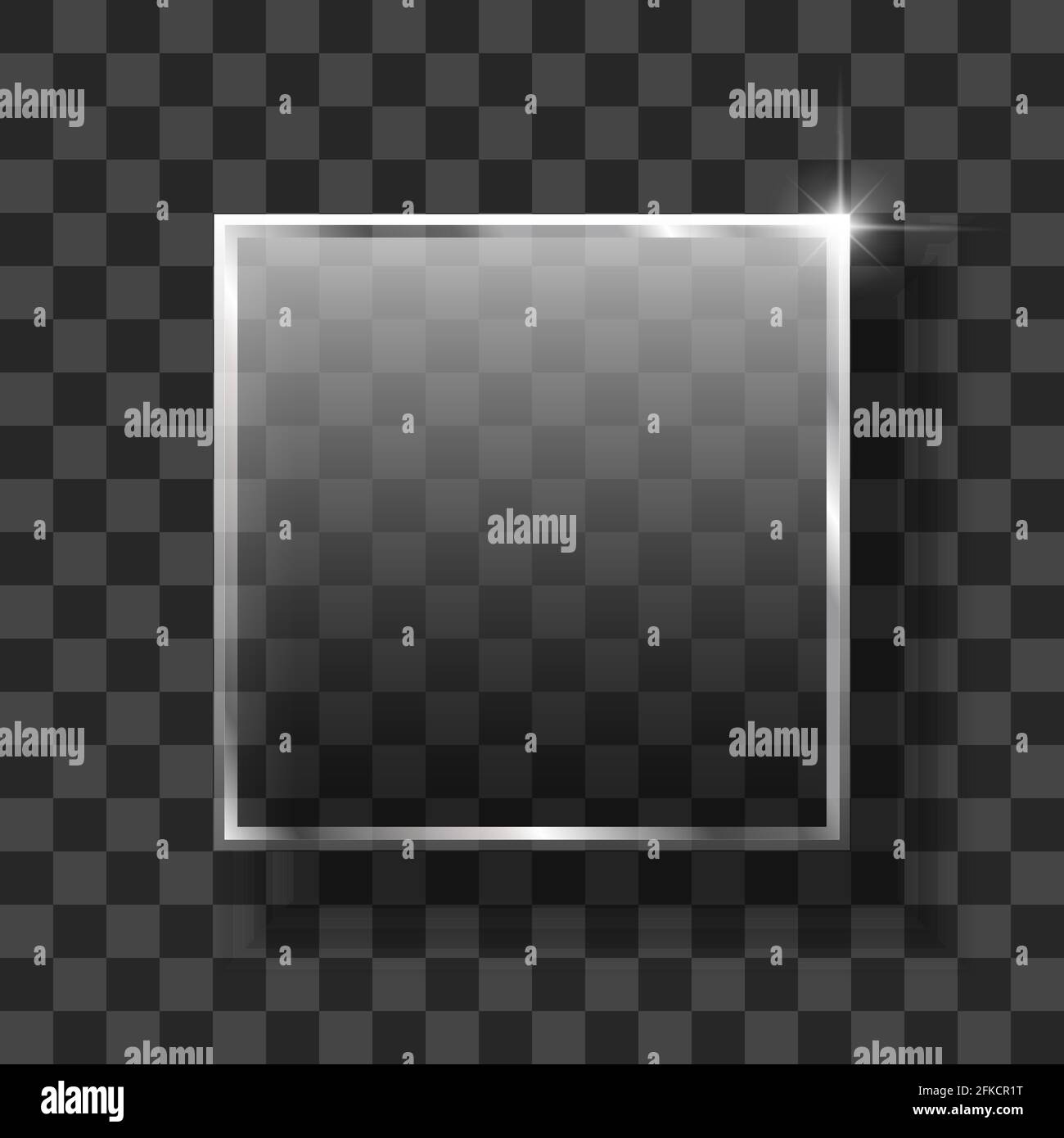 Vector glass frame with light Isolated on transparent background ...