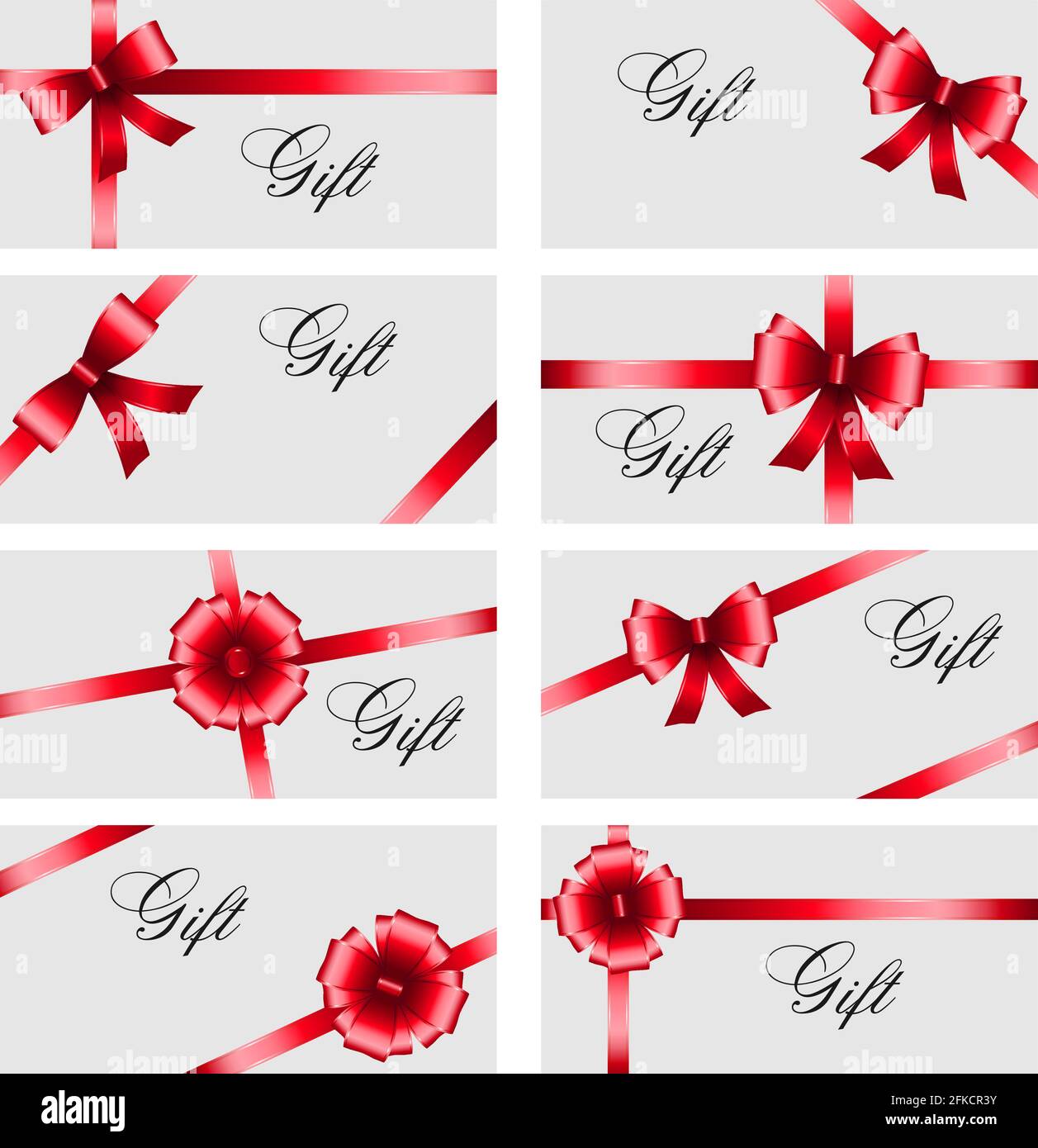 Set gift card vector illustration on white background, luxury wide gift ...