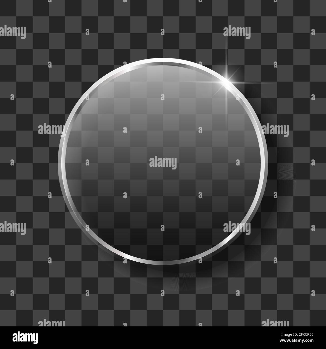 Vector glass frame with light Isolated on transparent background ...