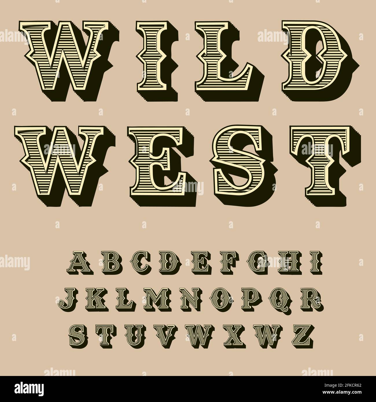Western retro alphabet. Vector background. Vintage typography. Template ...