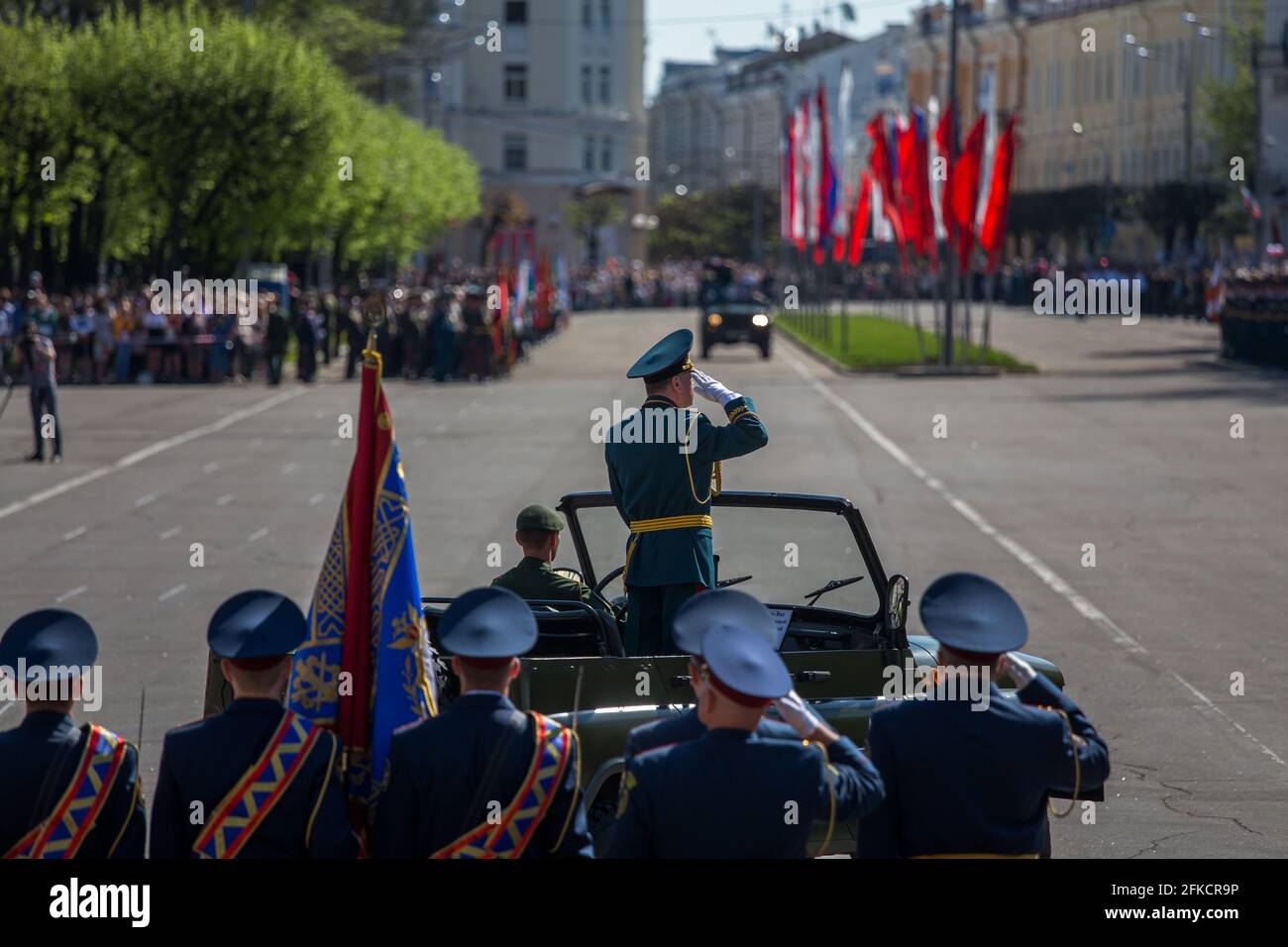 military holiday in city, parade of armed forces of country a solemn ...