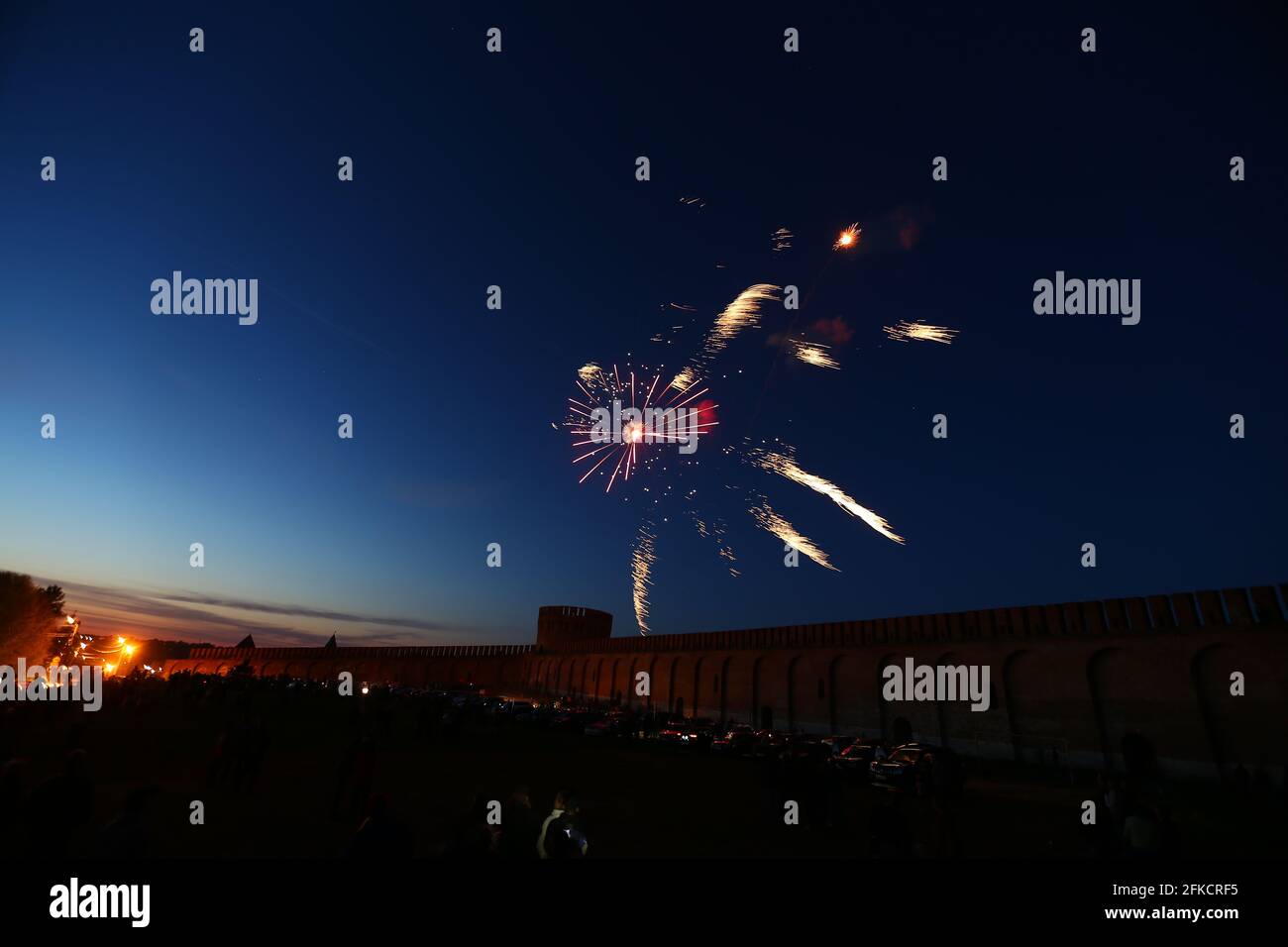 a crowd of people came to the festival, a festival of fireworks ...