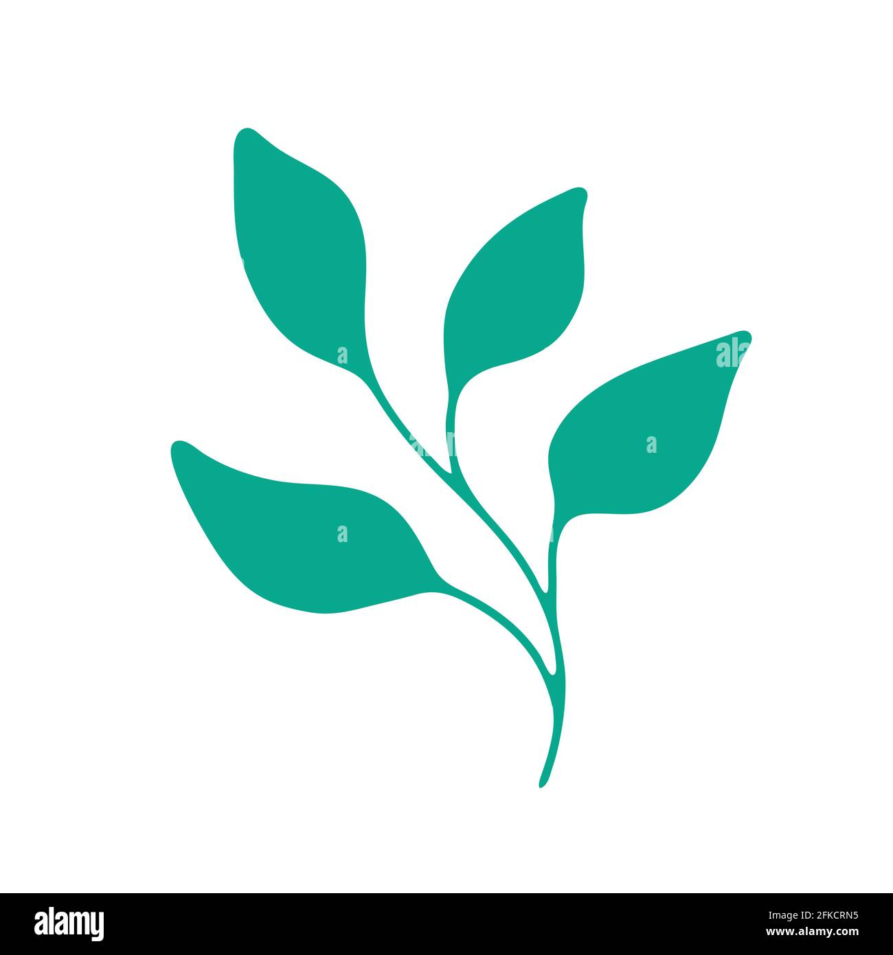 Sprig on a white background. Doodle. Isolated vector illustration with ...
