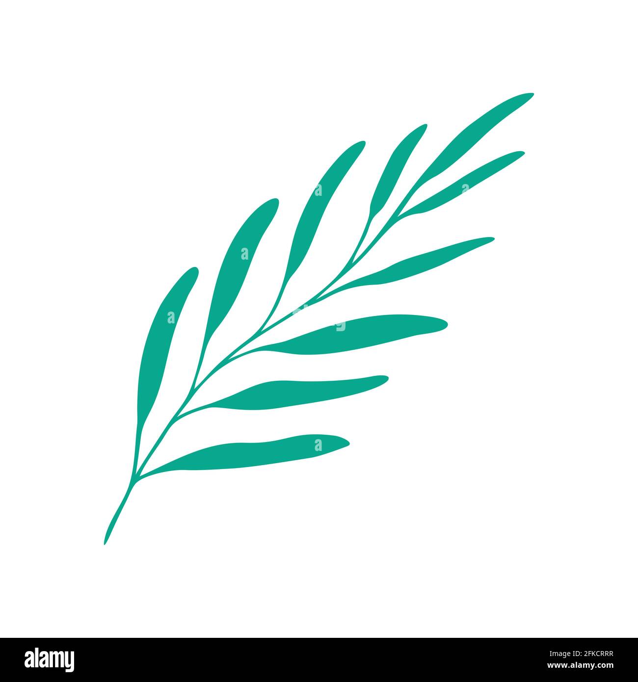 Sprig on a white background. Doodle. Isolated vector illustration with ...