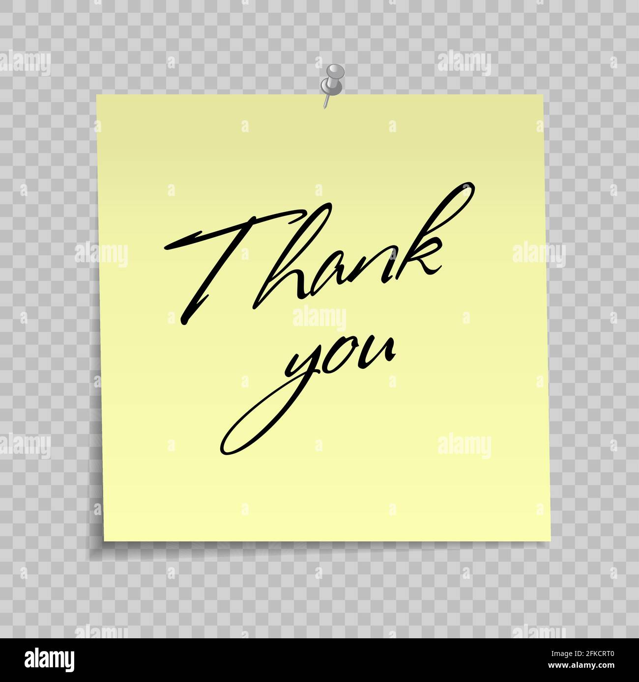 Yellow Sticky Note With Thank you Message isolated Template for your ...