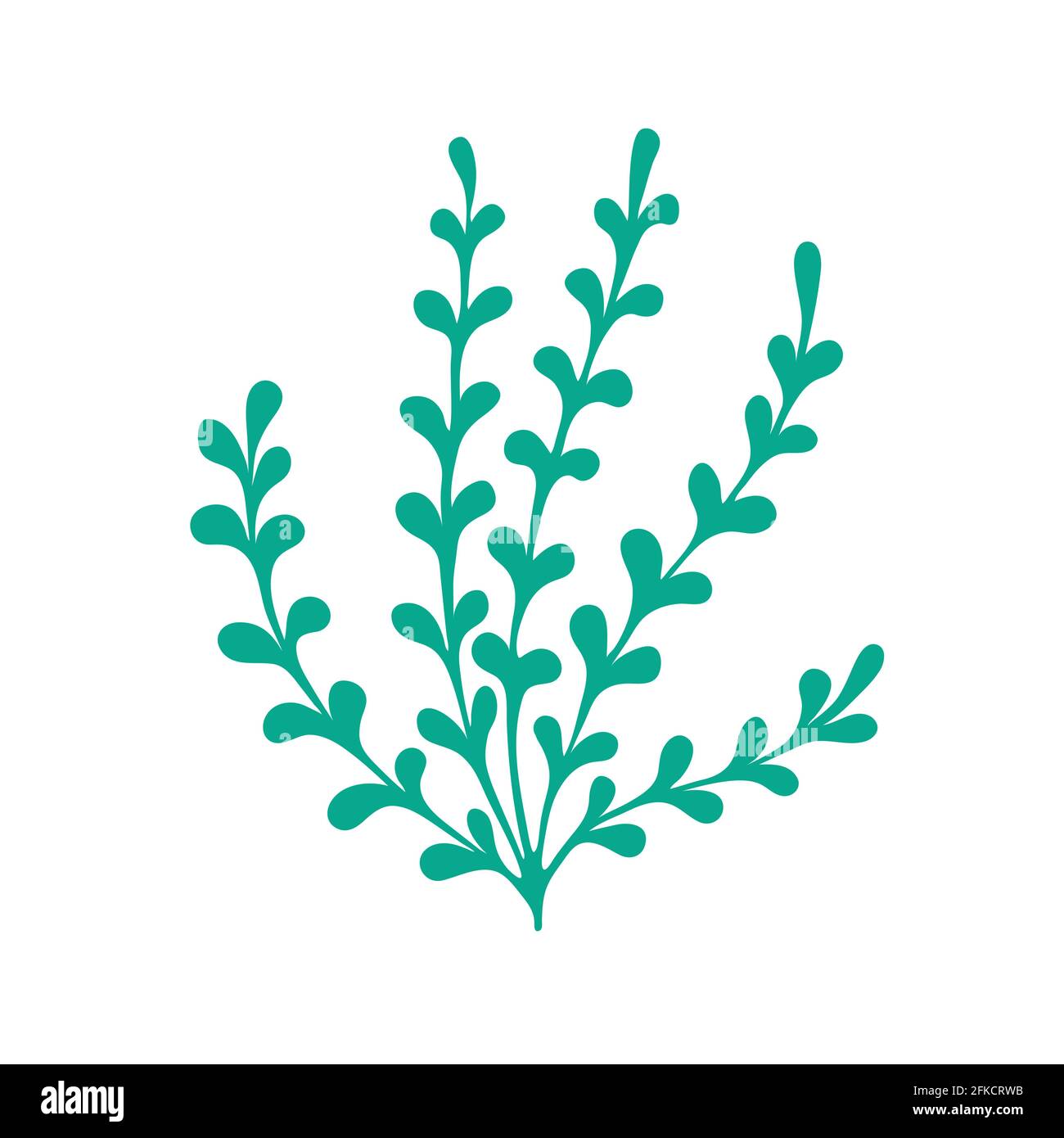 Sprig on a white background. Doodle. Isolated vector illustration with ...