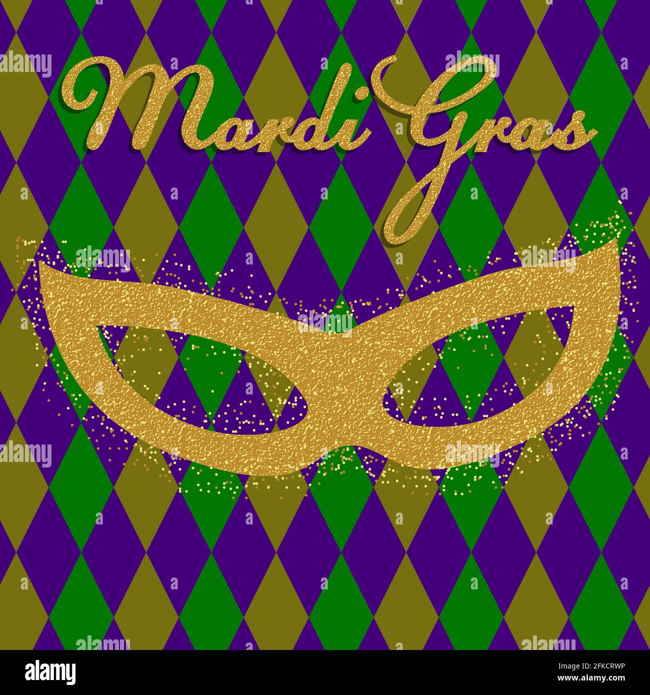Mardi gras background with golden fat tuesday mask. Greeting card with ...
