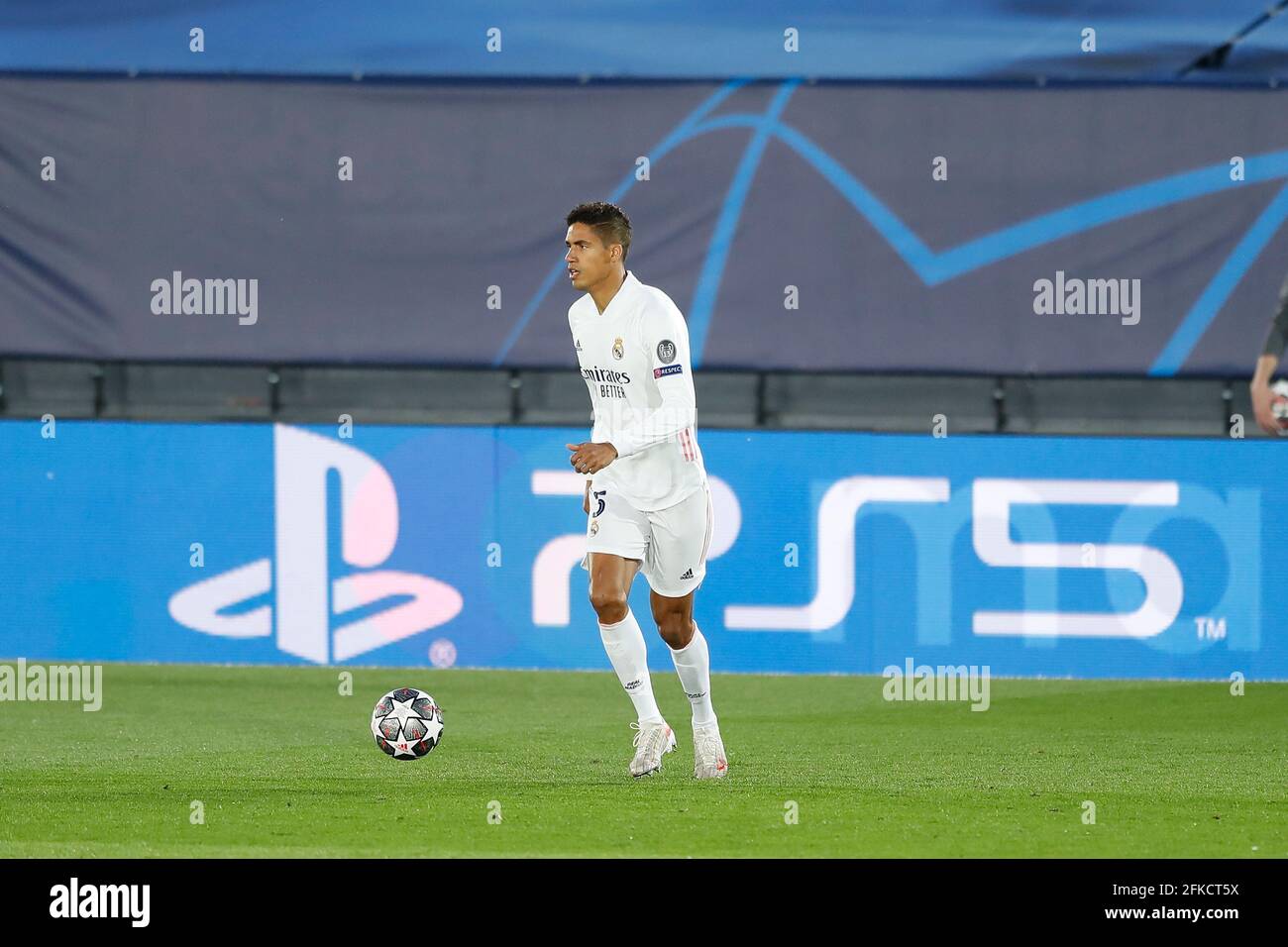 Madrid, Spain. 27th Apr, 2021. Raphael Varane (Real) Football/Soccer ...