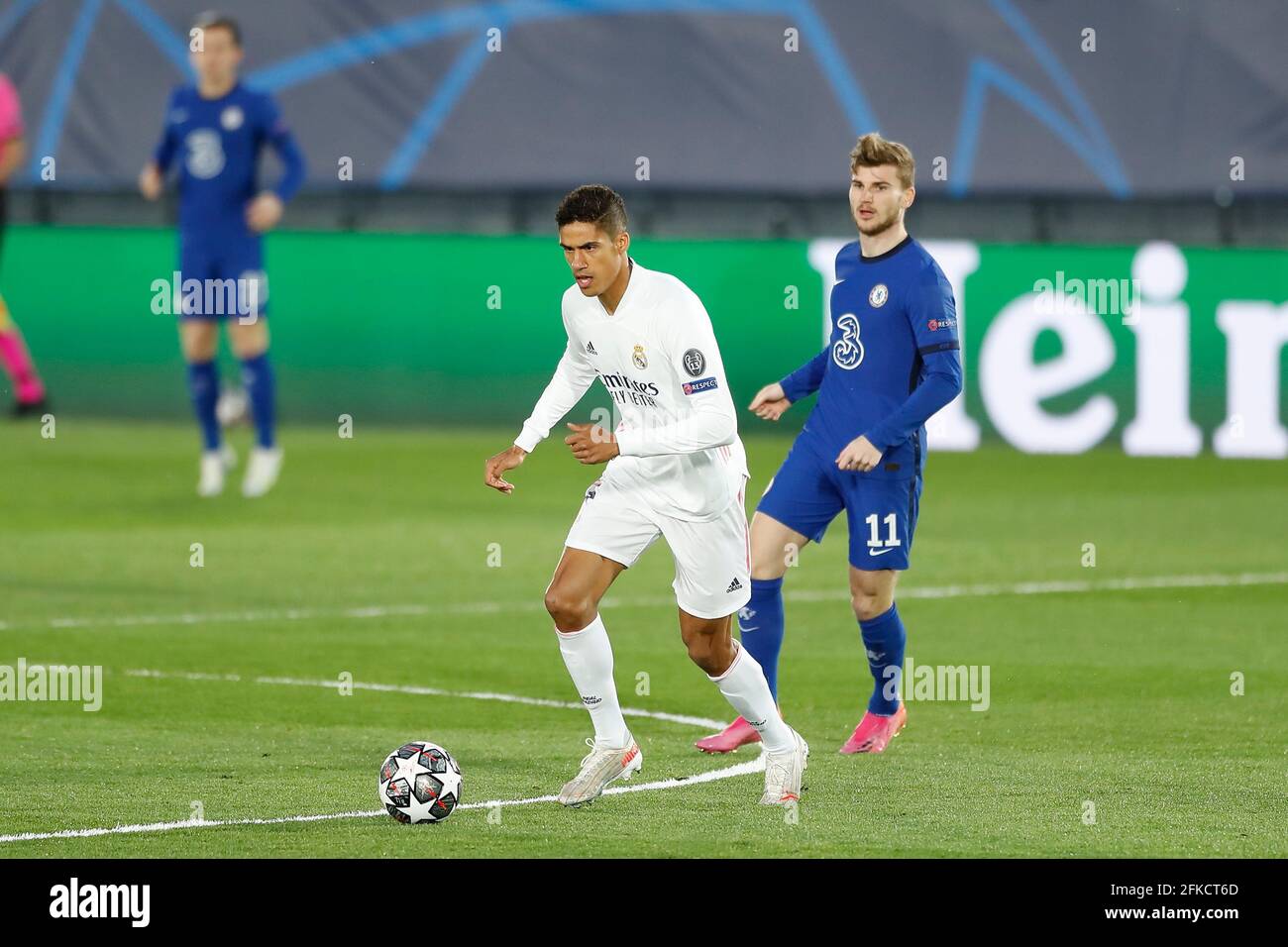 Madrid, Spain. 27th Apr, 2021. Raphael Varane (Real) Football/Soccer ...