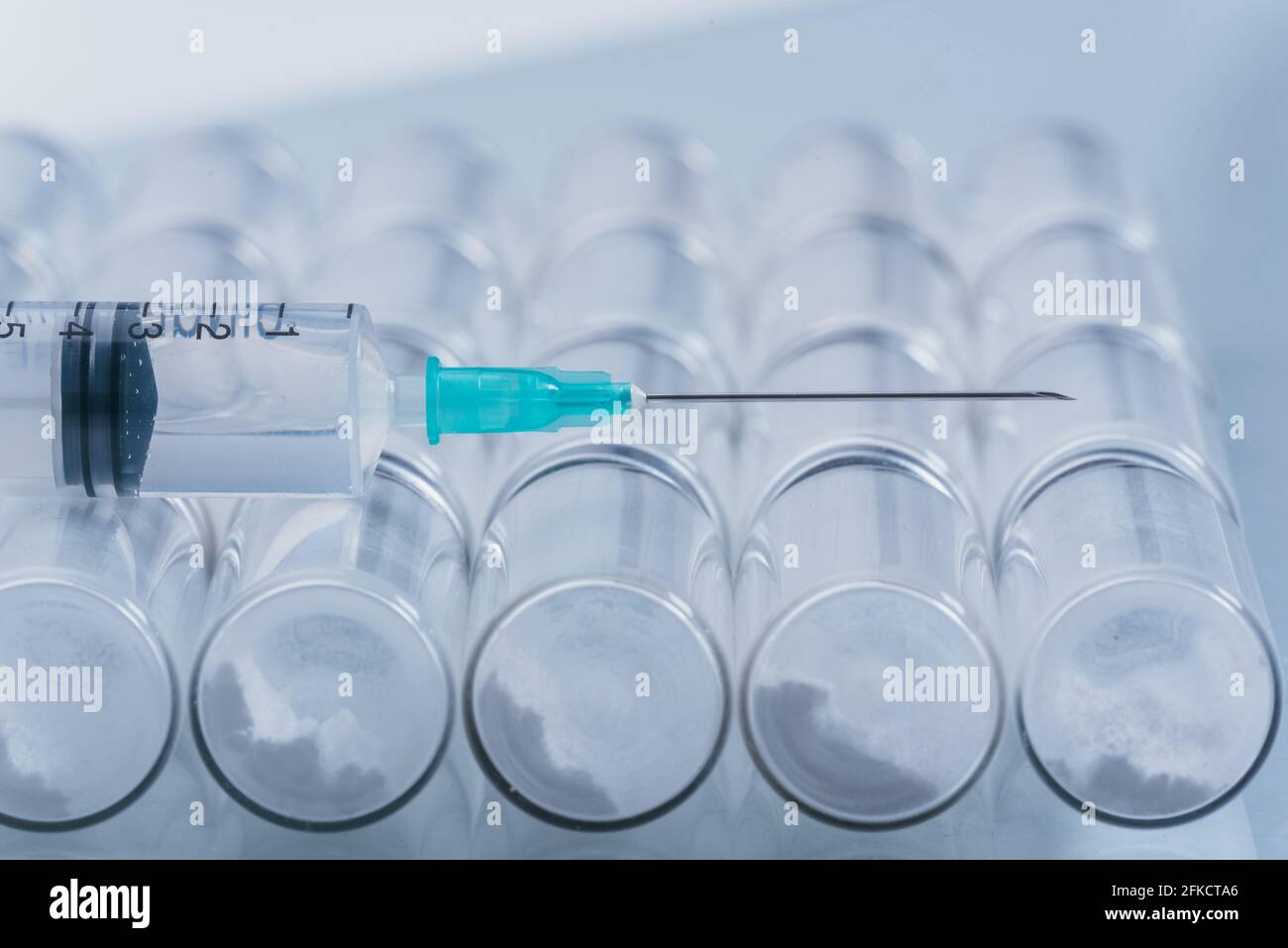 Medicine, Injection, vaccine and disposable syringe, drug concept ...