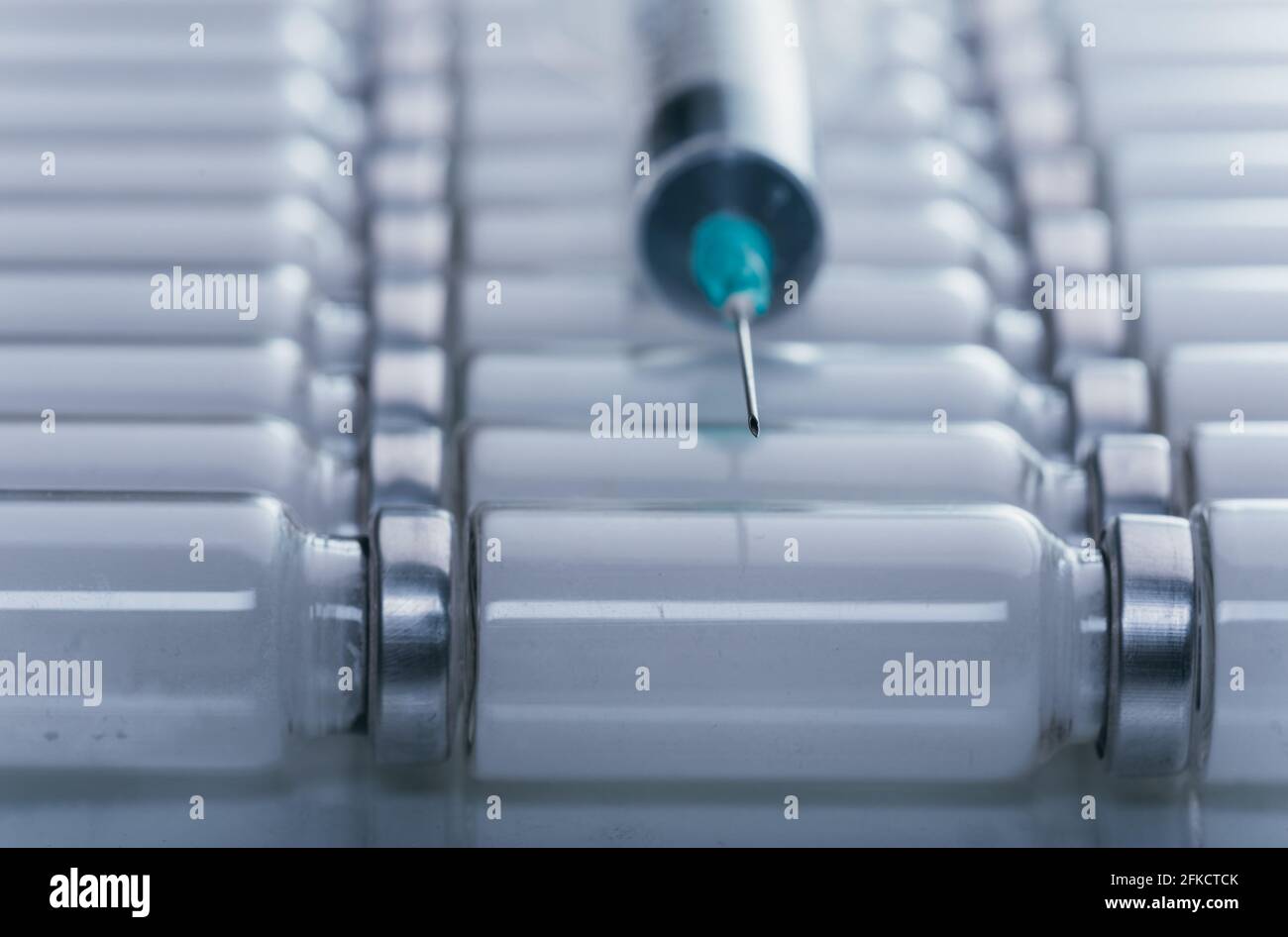 Medicine, Injection, vaccine and disposable syringe, drug concept ...