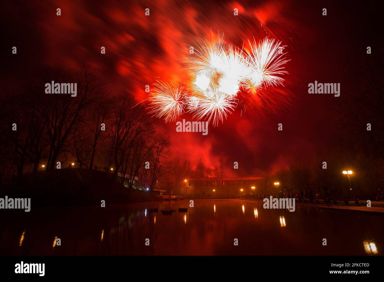 festival of historical reconstruction in European city, colourful ...