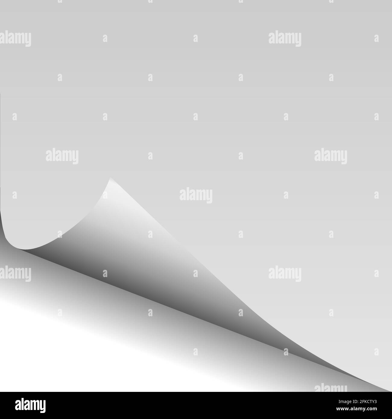 Paper blank page curled corner with shadow. Vector template ...