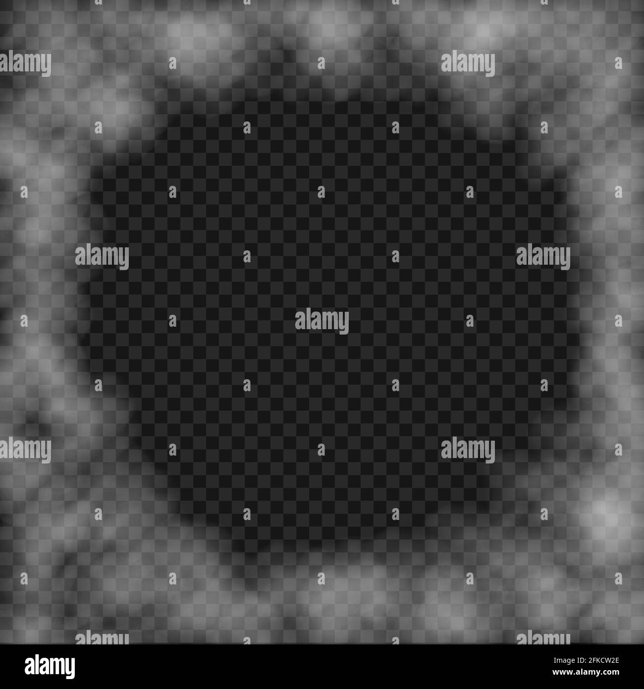 vector smoke or cloud isolated, transparent effect. White fog, mist or ...