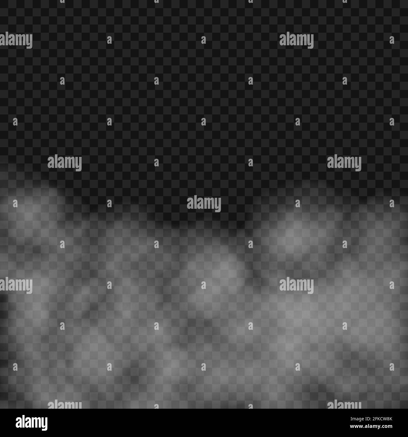 vector smoke or cloud isolated, transparent effect. White fog, mist or ...