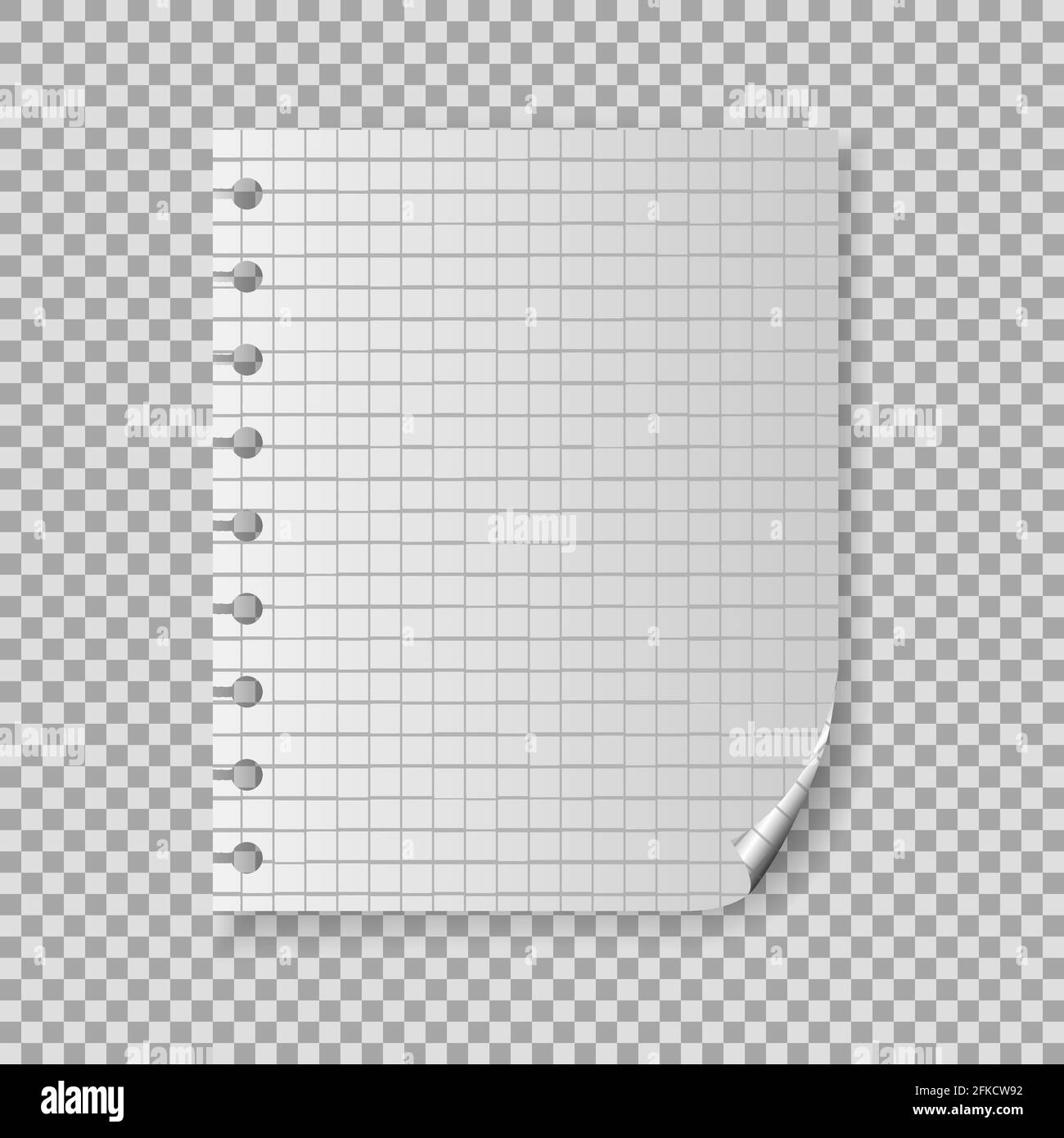 3d page ripped off from the notebook. Template for your design Stock ...