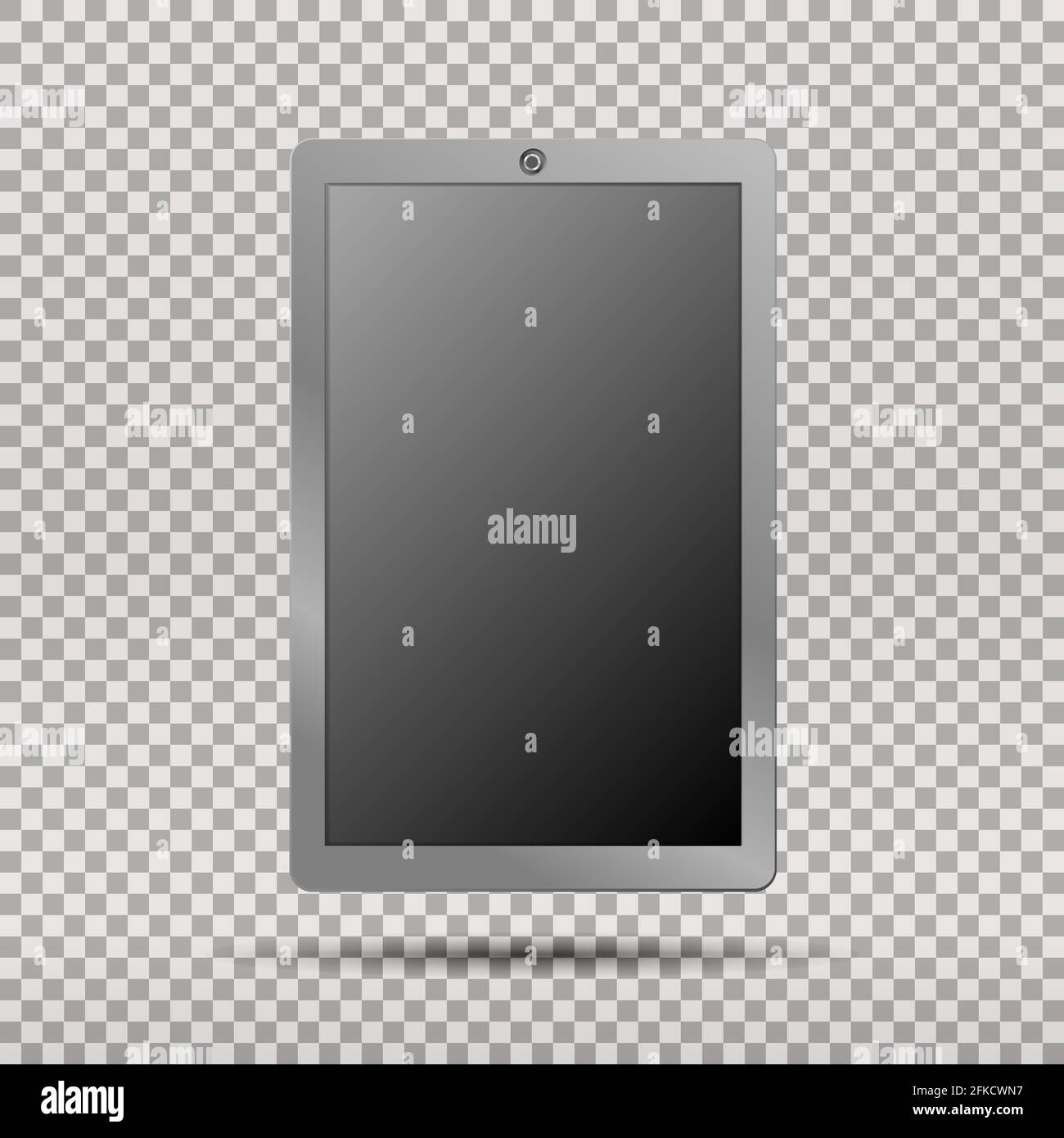 Realistic tablet pc computer with blank screen on transparent ...