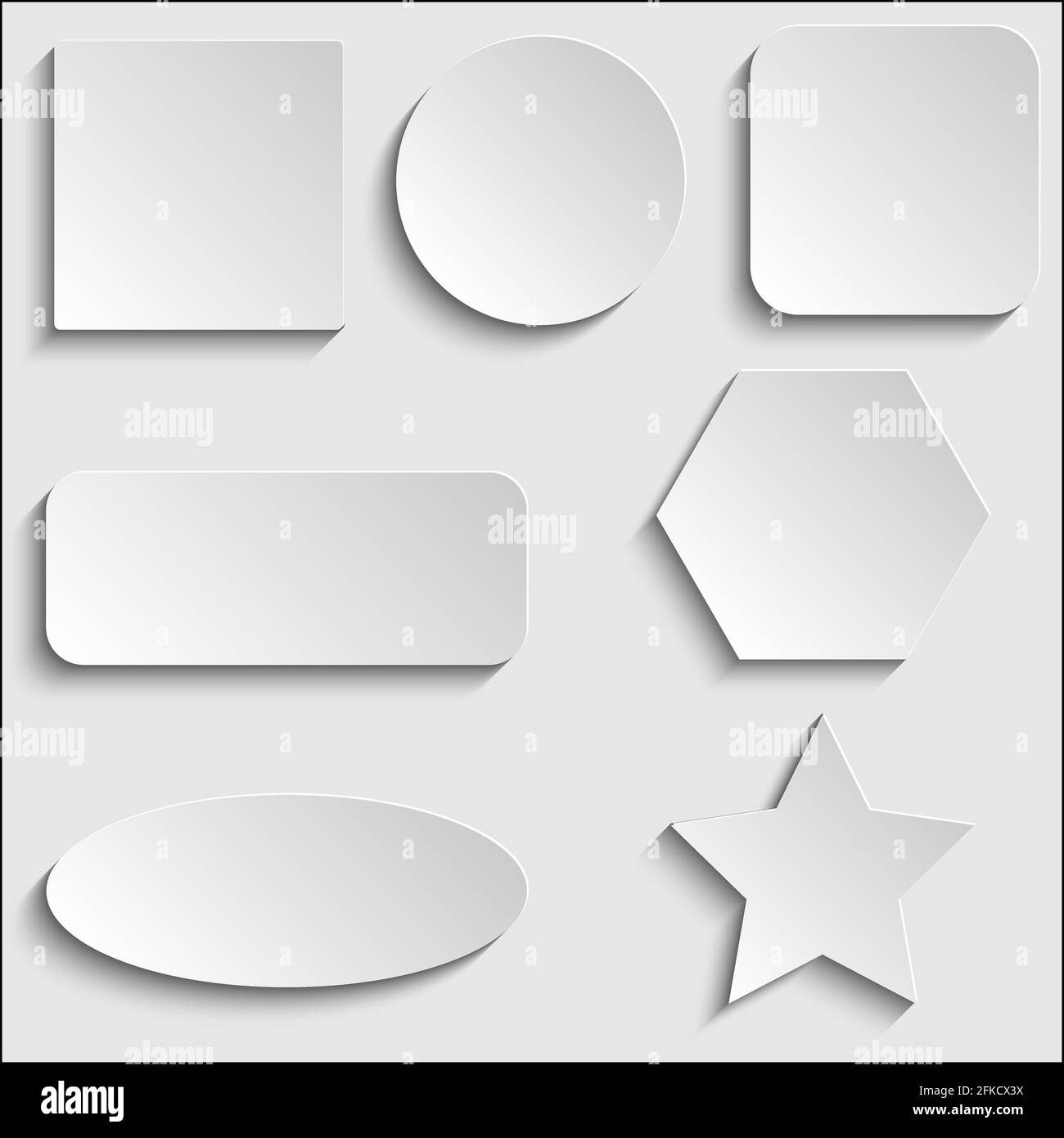 Vector white blank button set. Paper badges Template for your design ...