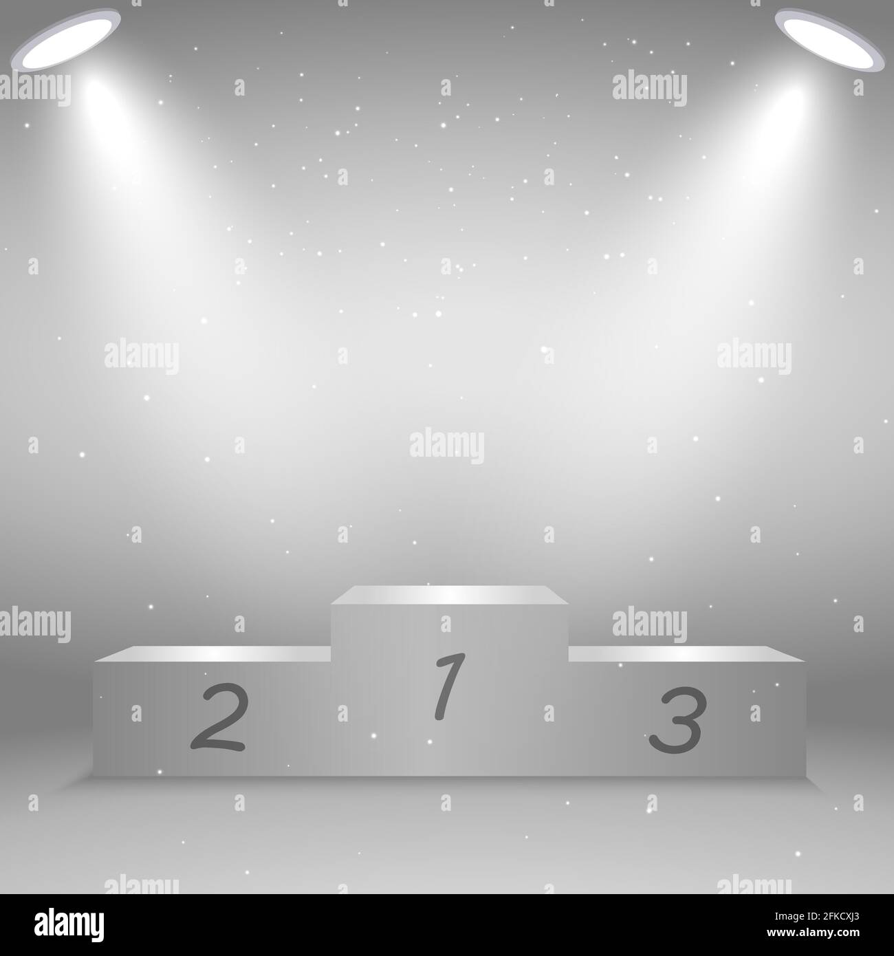 Illuminated realistic sport winners 3d podium. Pedestal for winners ...