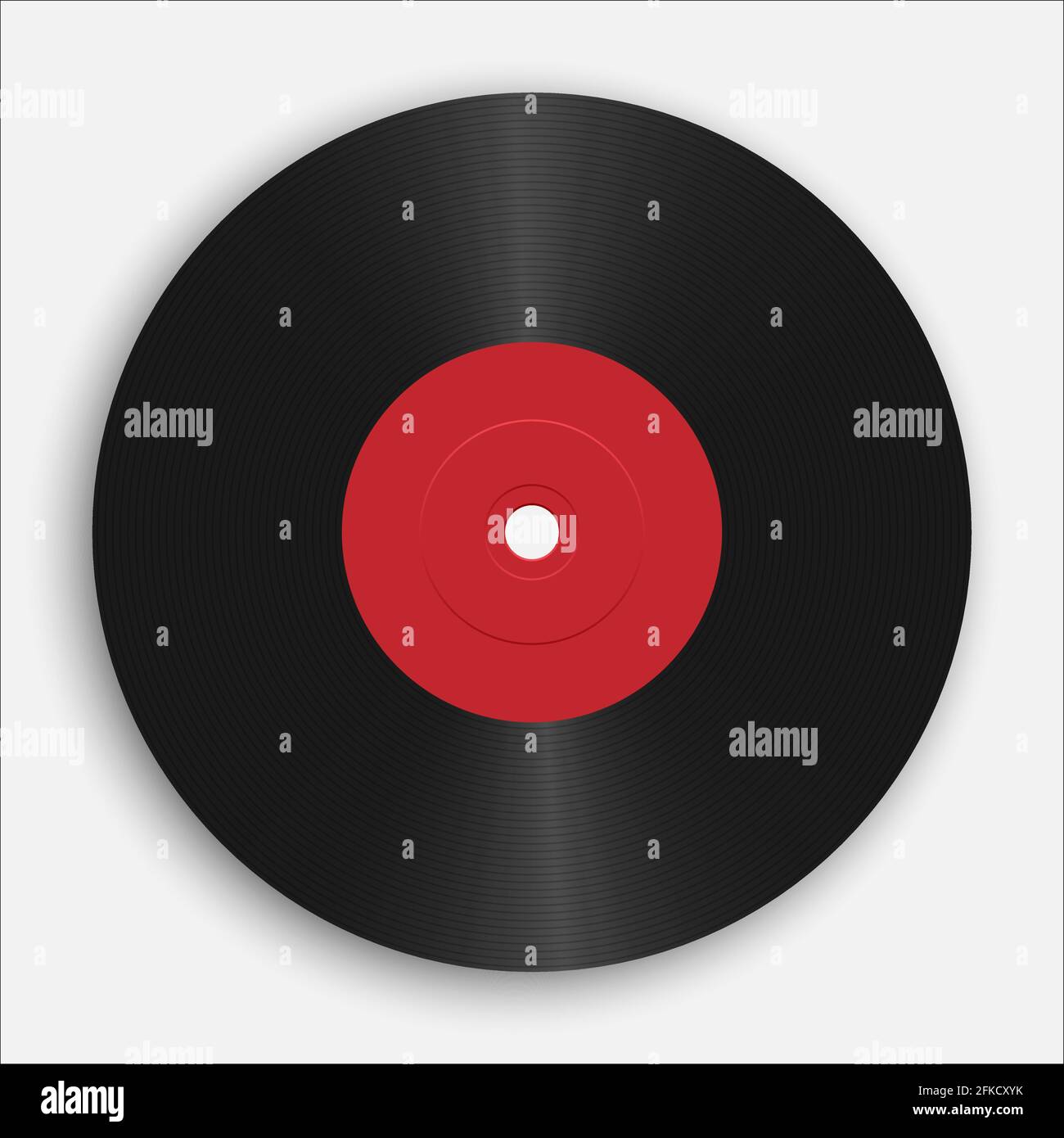 Realistic gramophone or vinyl record. Audio classic plastic disc ...