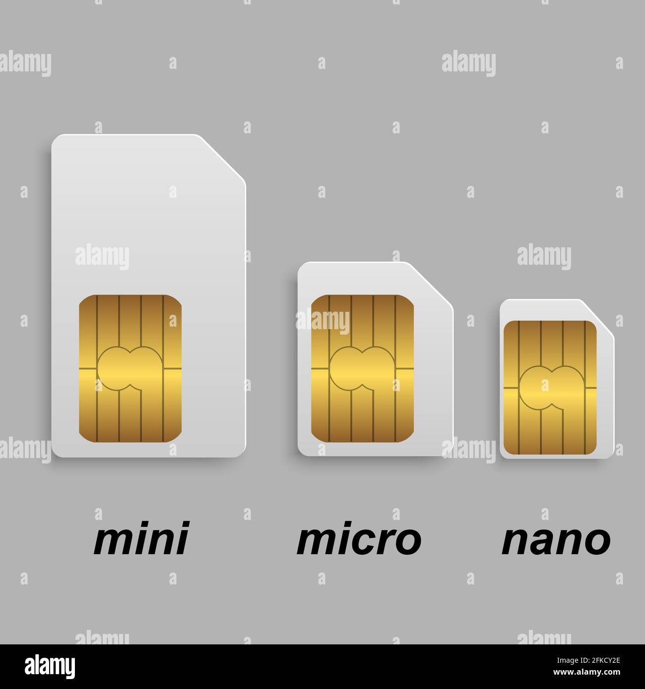 Mobile sim card types set in vector Template for your design Stock ...