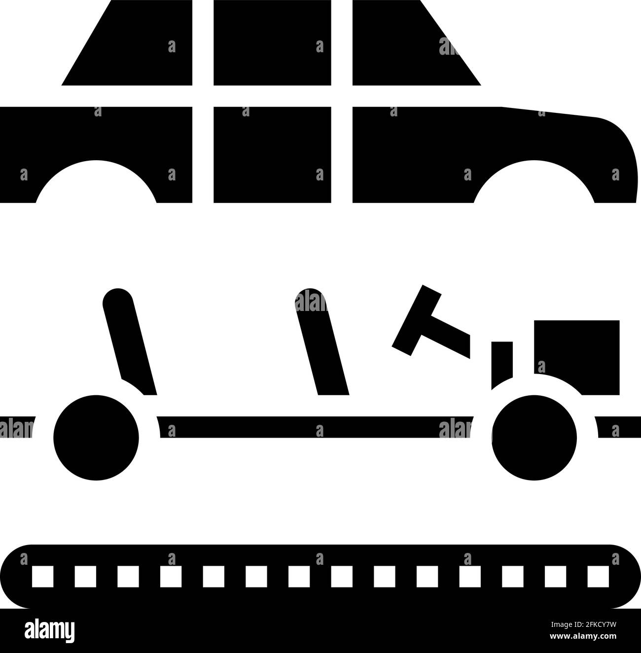 assembly of all car parts glyph icon vector illustration Stock Vector ...