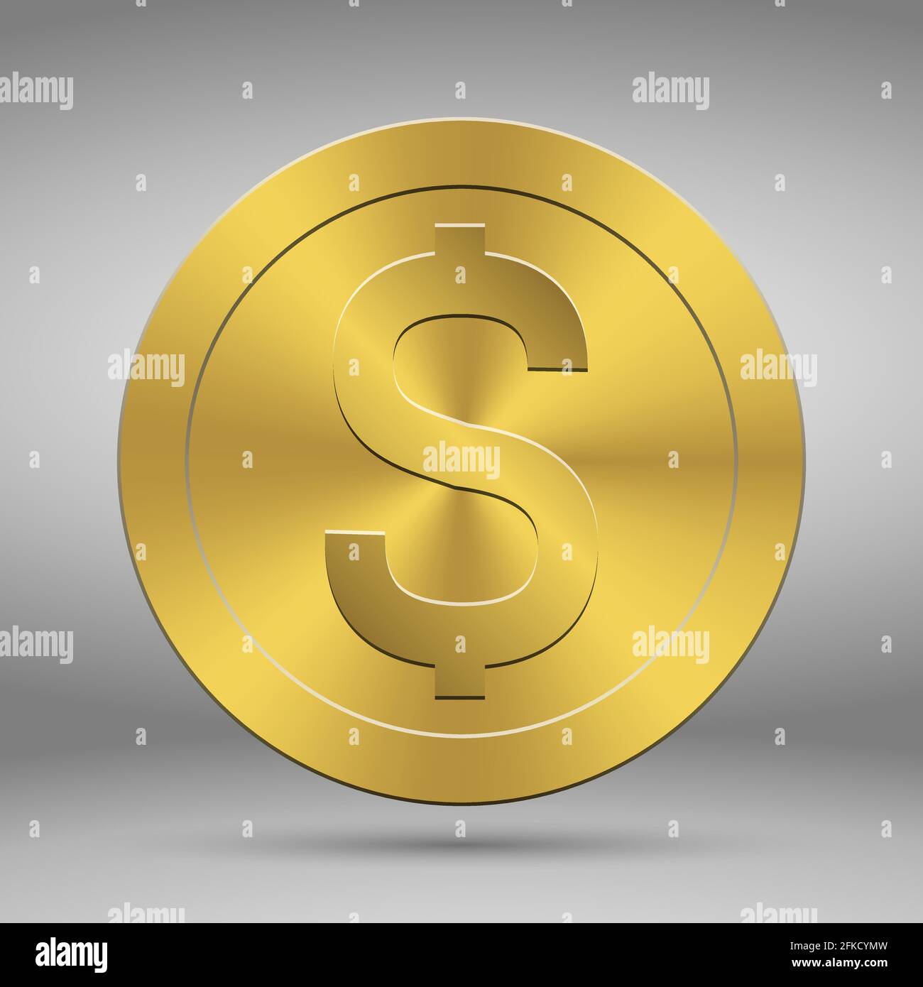 3d realistic gold dollar coin icon. Money or Cash concept. Template for ...