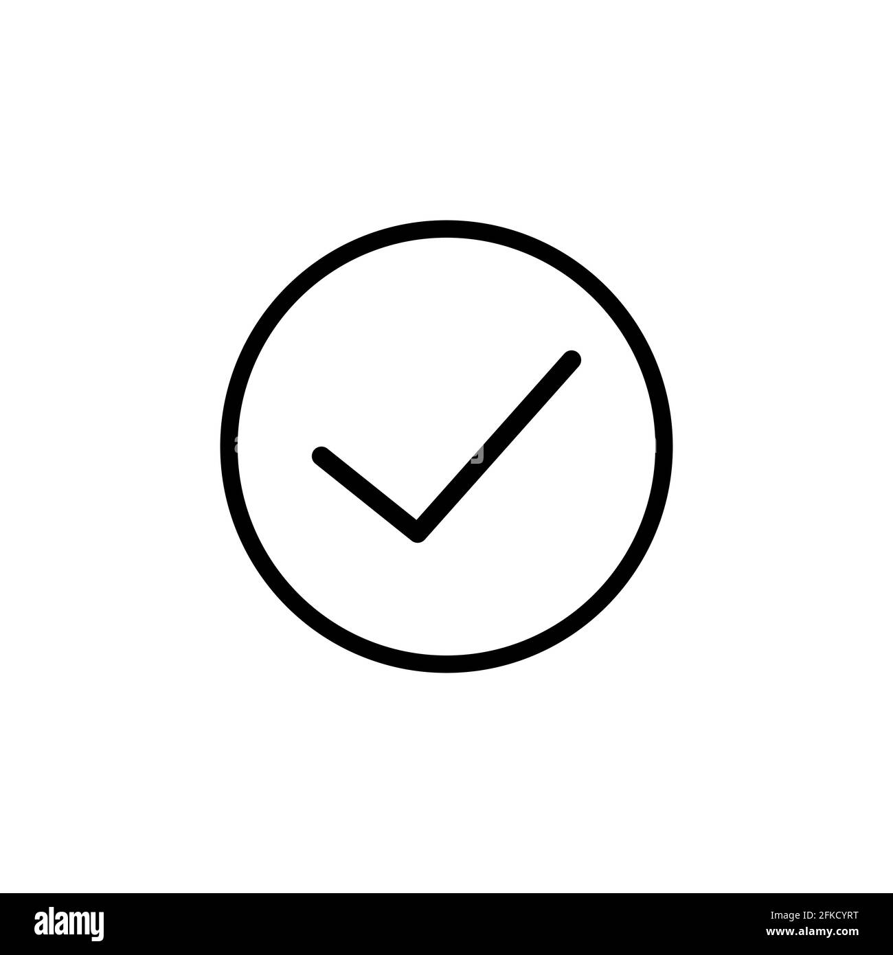 Black tick icon on the white background Stock Vector Image & Art - Alamy