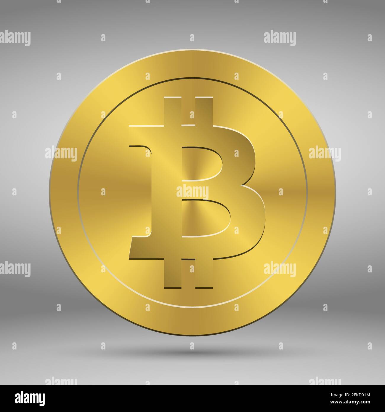 3d Gold coin with Bitcoin symbol. Cryptography currency Template for ...