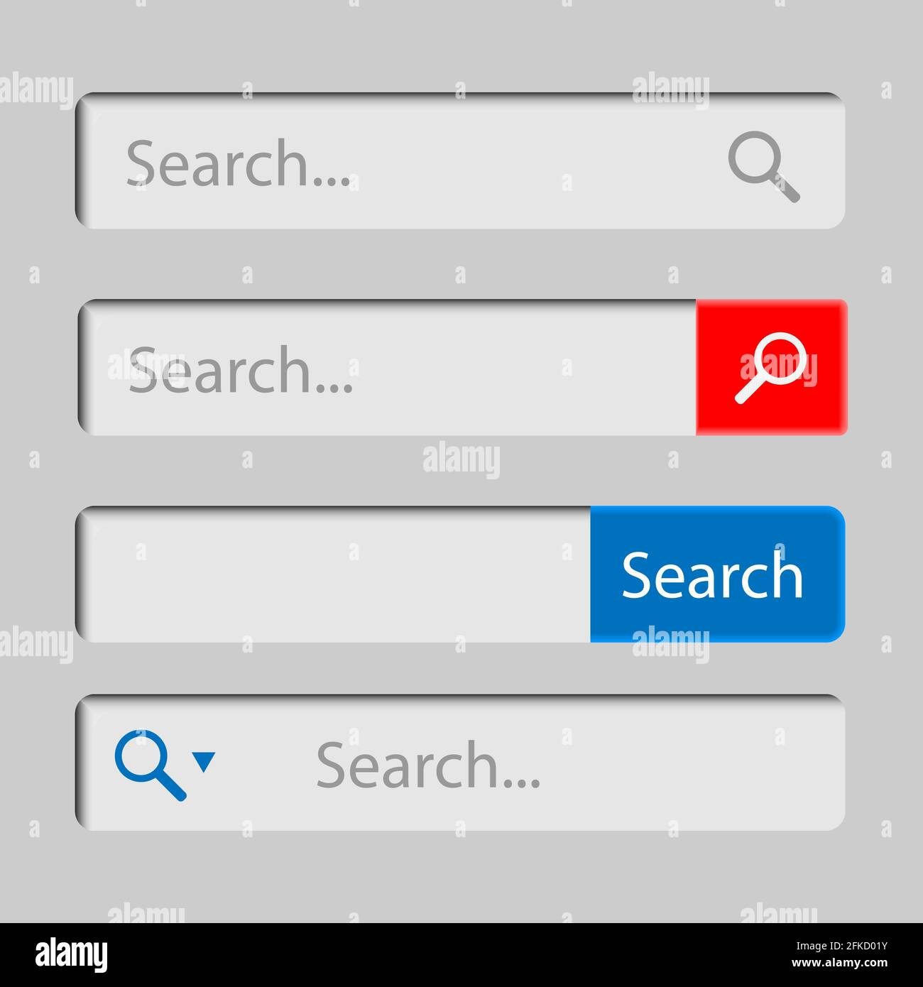 Web search field. Search bar set vector interface elements with button. Template for your design ...