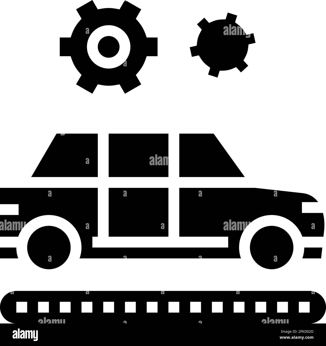 manufacturing car glyph icon vector illustration Stock Vector Image ...
