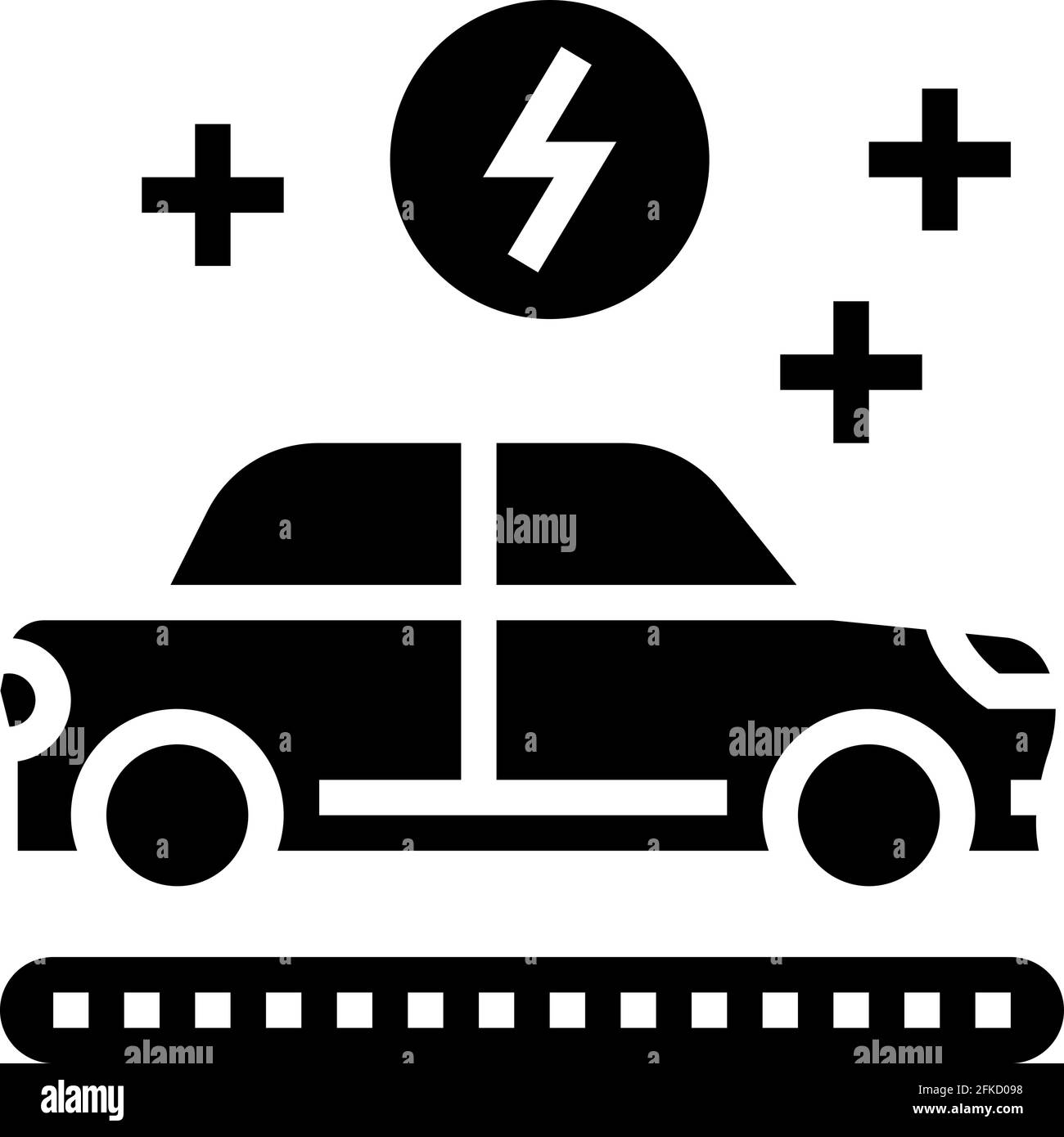 manufacturing electric car glyph icon vector illustration Stock Vector ...