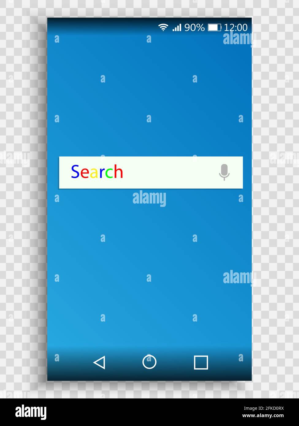 screen of smartphone for user interface design with search bar Template ...