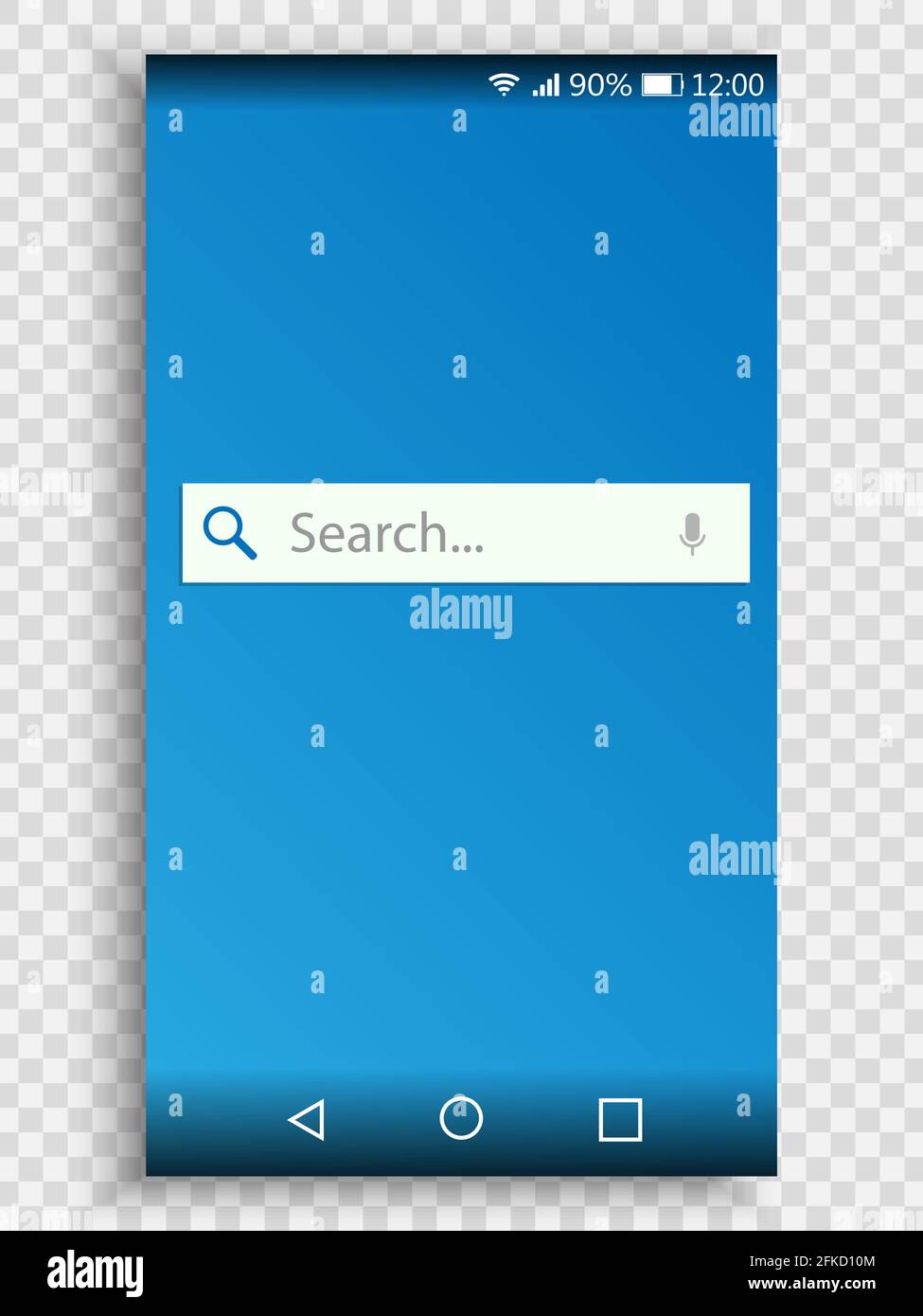 screen of smartphone with search bar, search engine Template for your ...
