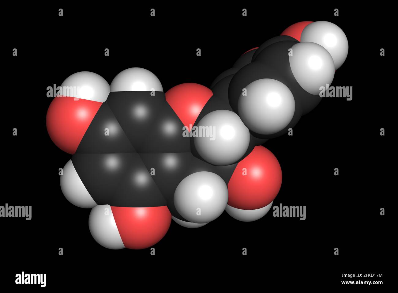 Catechin tea antioxidant molecule 3D render chemical structure Stock ...