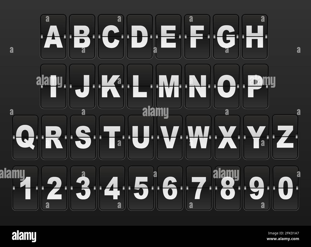 Airport Mechanical Flip Board Panel Font - White Font on Dark ...