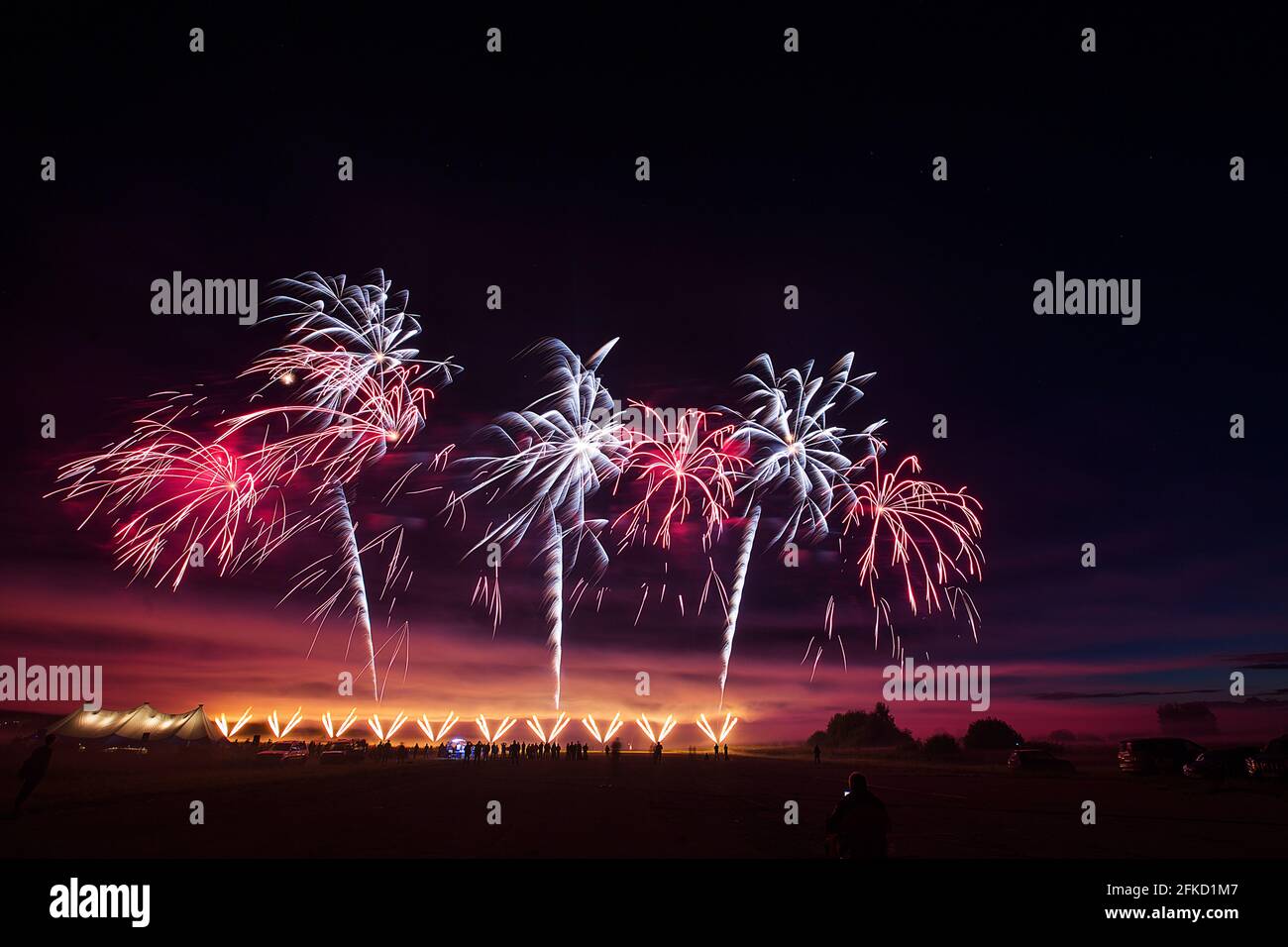 a crowd of people came to the festival, a festival of fireworks ...