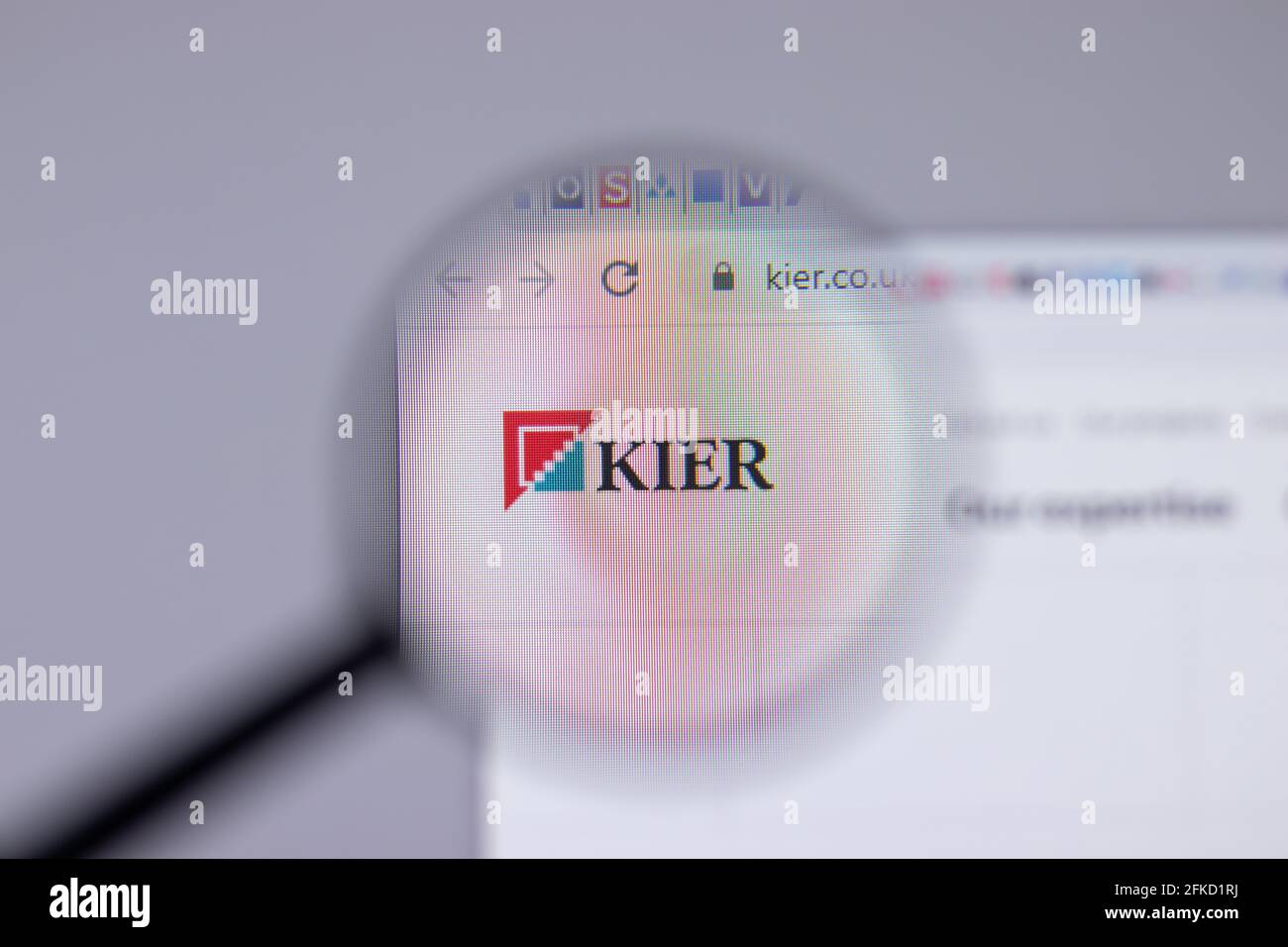 New York, USA - 26 April 2021: Kier Group company logo close-up on ...