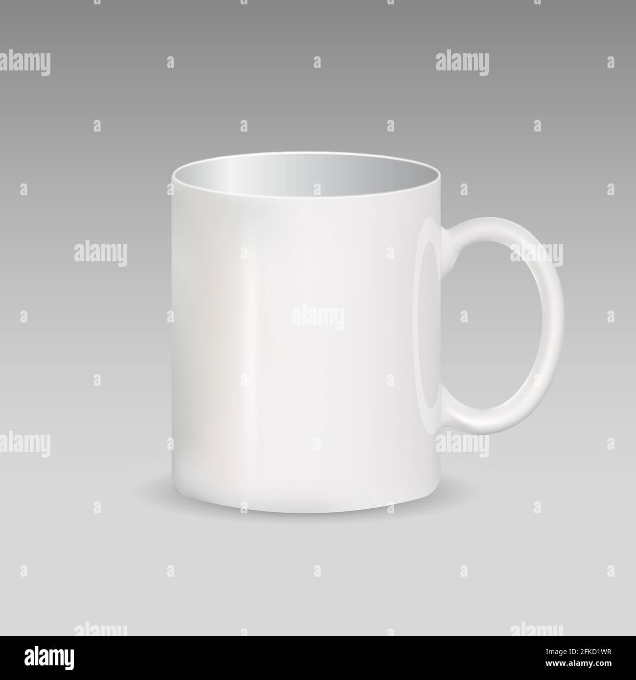 Vector illustration of realistic white cup Template for your design ...