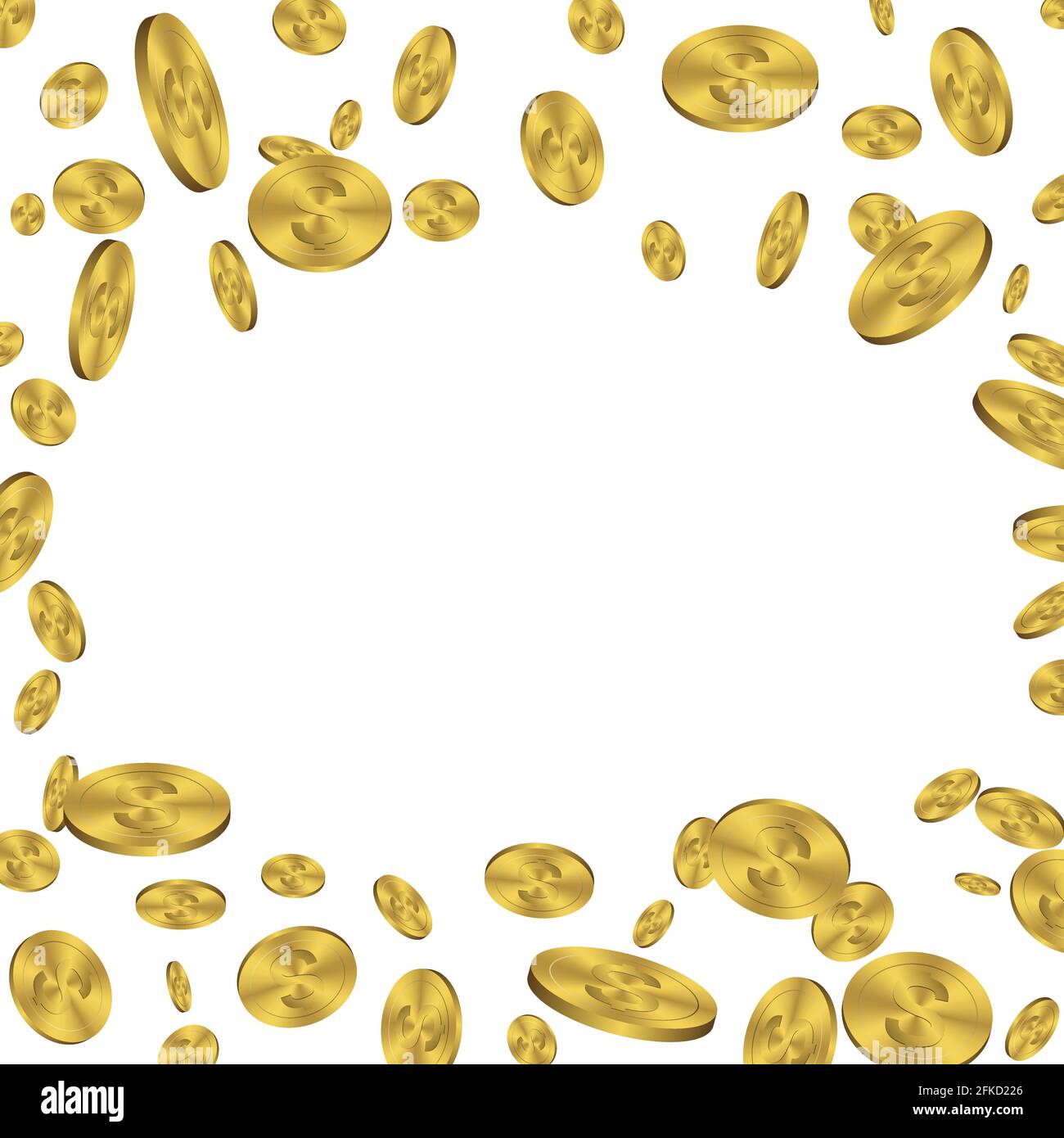3d Realistic Gold coins explosion on transparent background Template ...