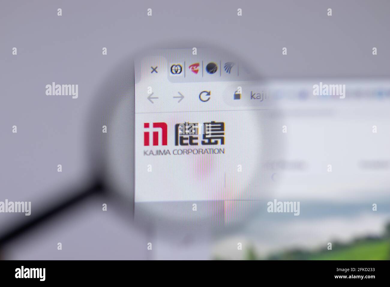 New York, USA - 26 April 2021: Kajima Corporation company logo close-up ...