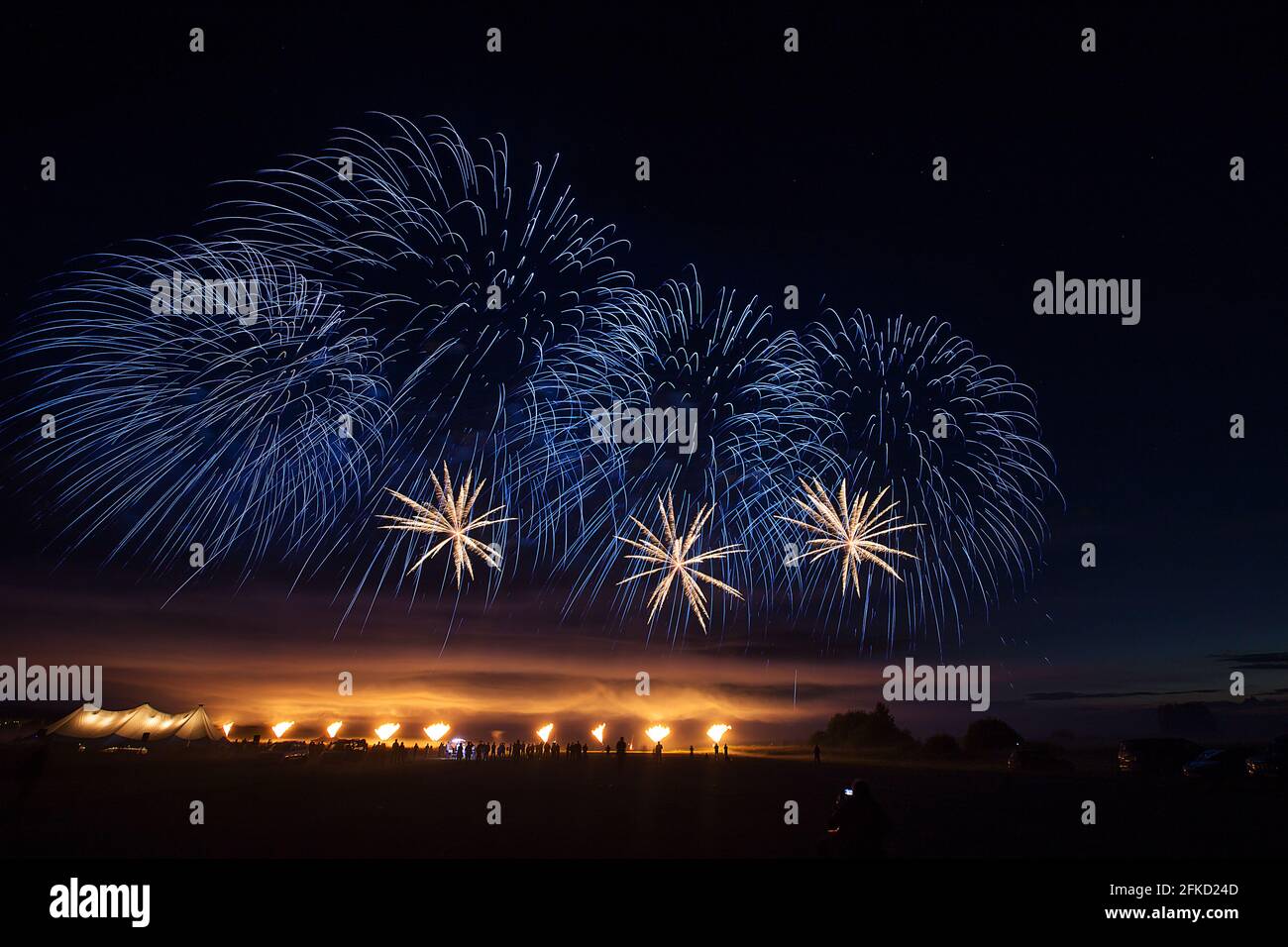 a crowd of people came to the festival, a festival of fireworks ...