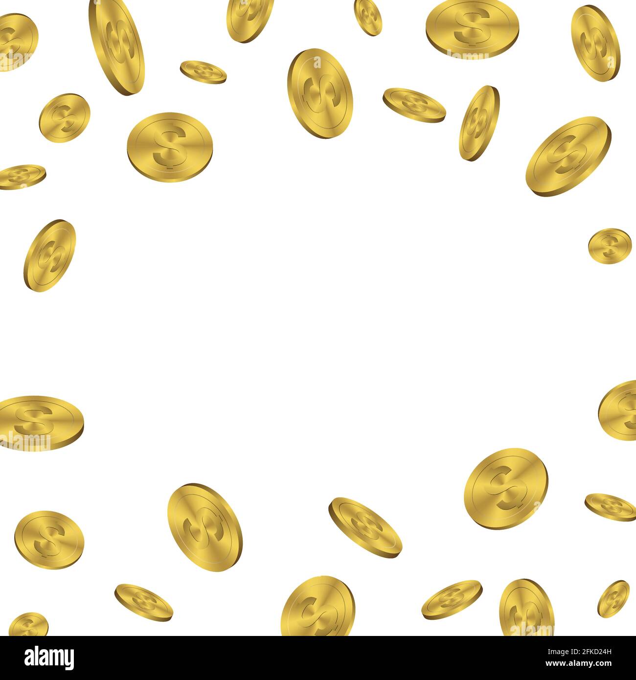 3d Realistic Gold coins explosion on transparent background Template ...