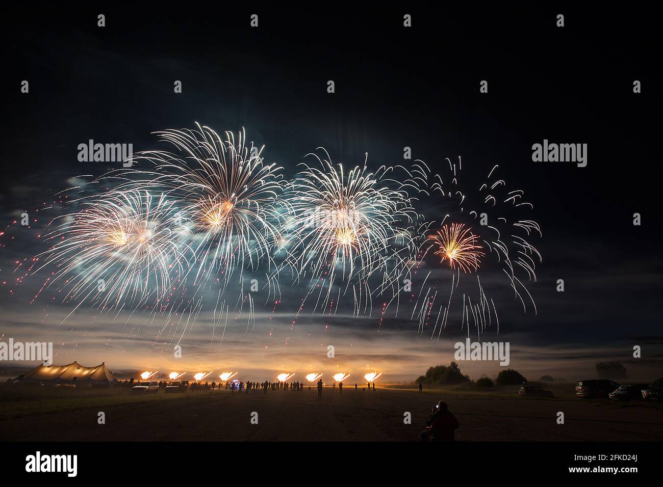 a crowd of people came to the festival, a festival of fireworks ...